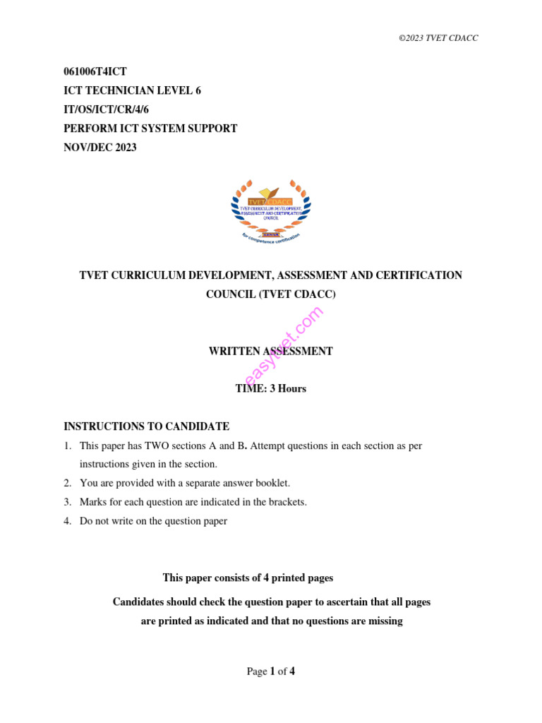 2023n PERFORM ICT SYSTEM SUPPORT L6 | PDF | Customer Relationship ...