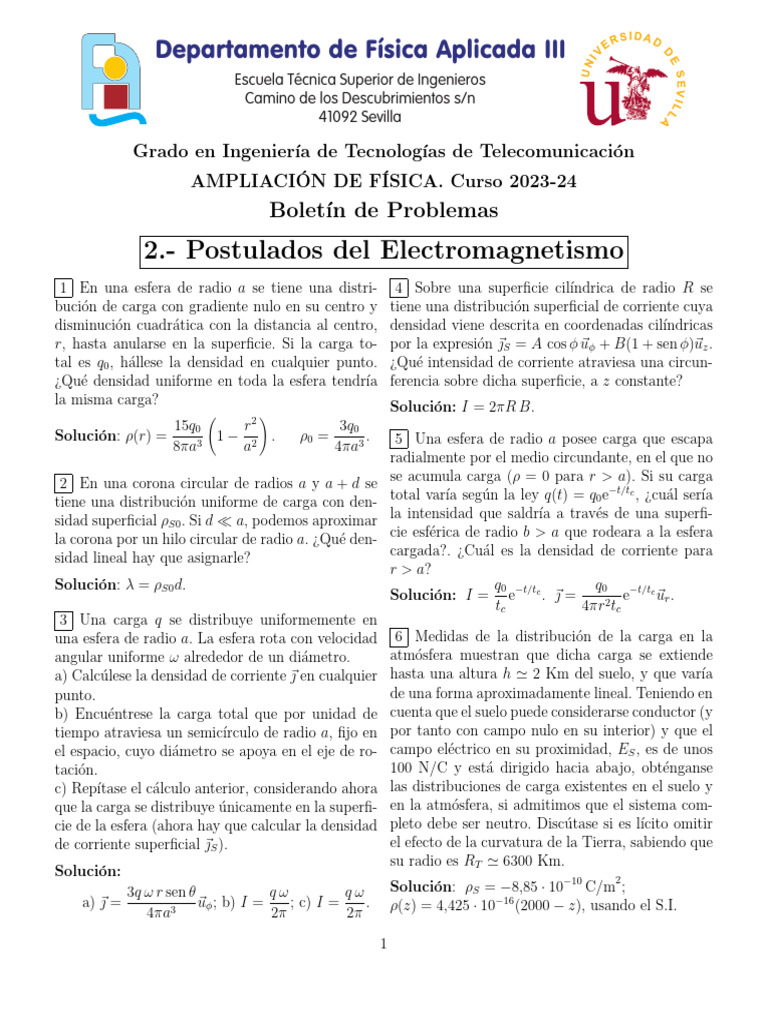 BOL2 | PDF | Campo magnético | Esfera