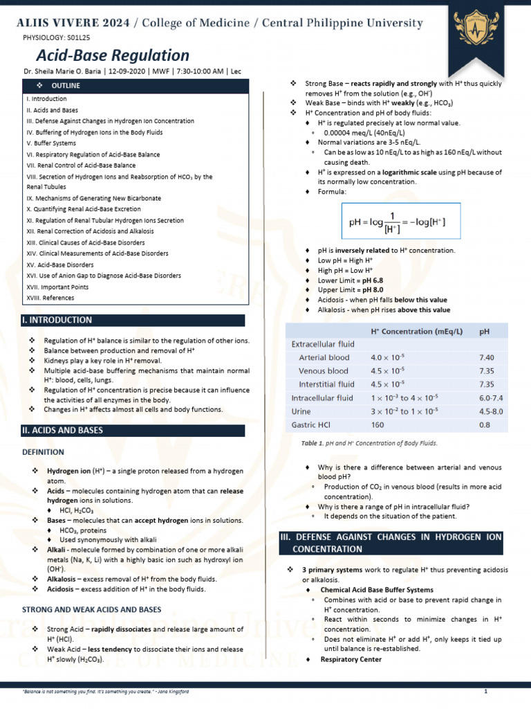 Acid Base Regulation Pdf Kidney Buffer Solution