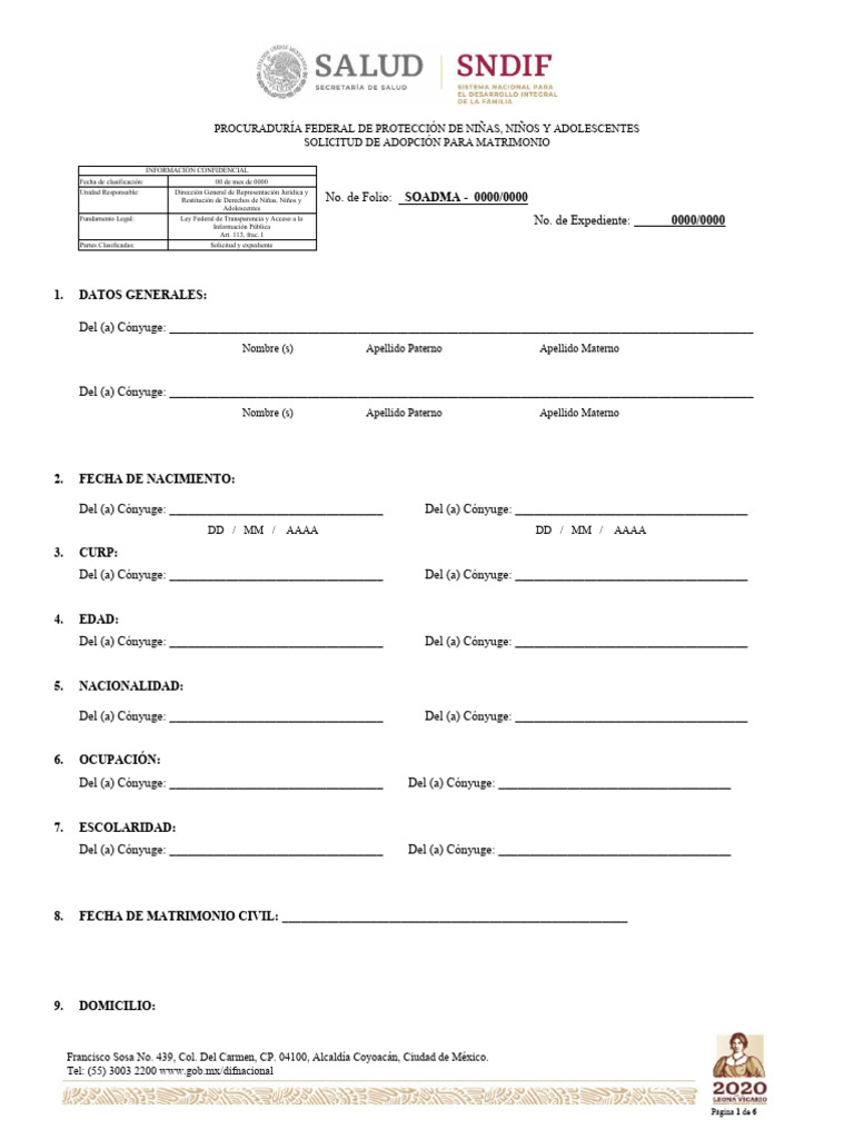 Formato - Tramite - Adopcion en EDO de Mexico | PDF | Adopción