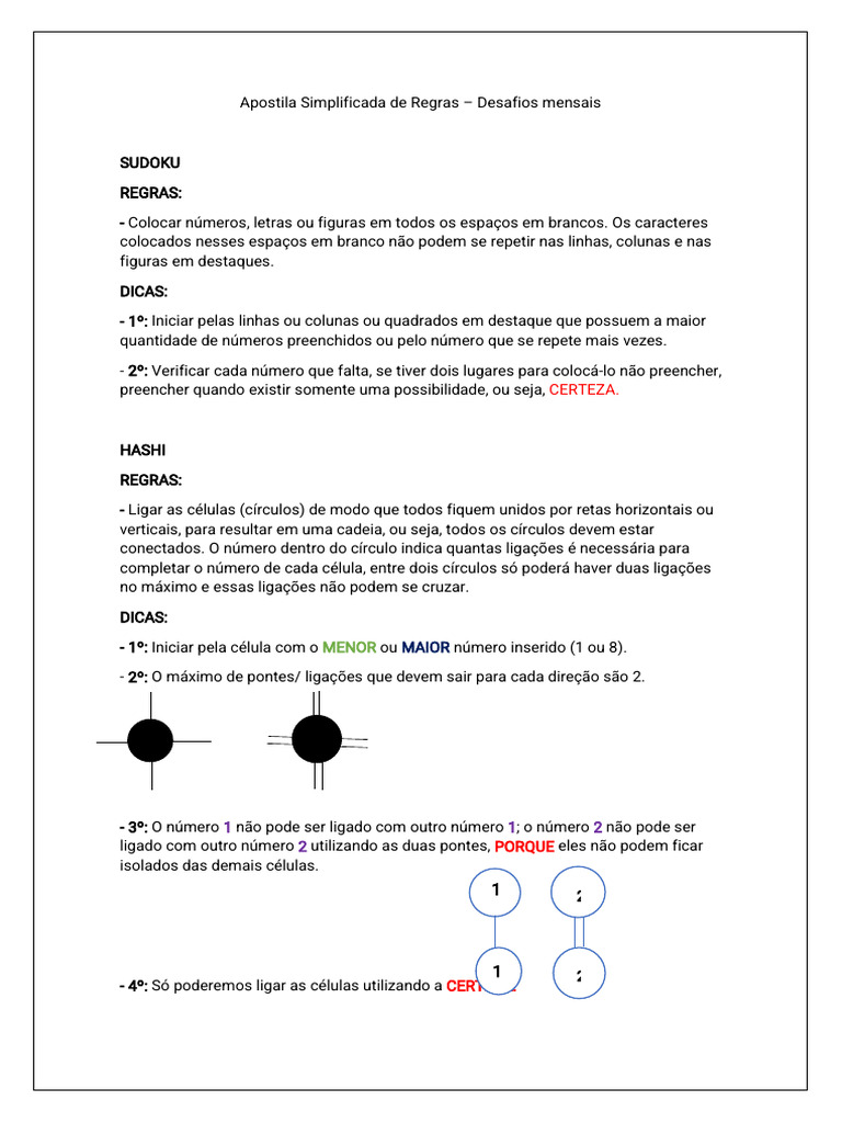 Regras de Jogos de Lógica Simplificadas | PDF