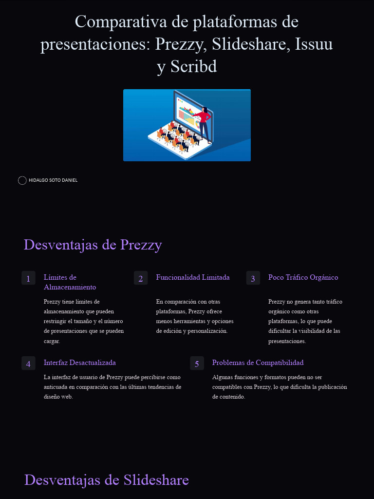 Comparativa de Plataformas de Presentaciones Prezzy Slideshare Issuu y Scribd | PDF ...