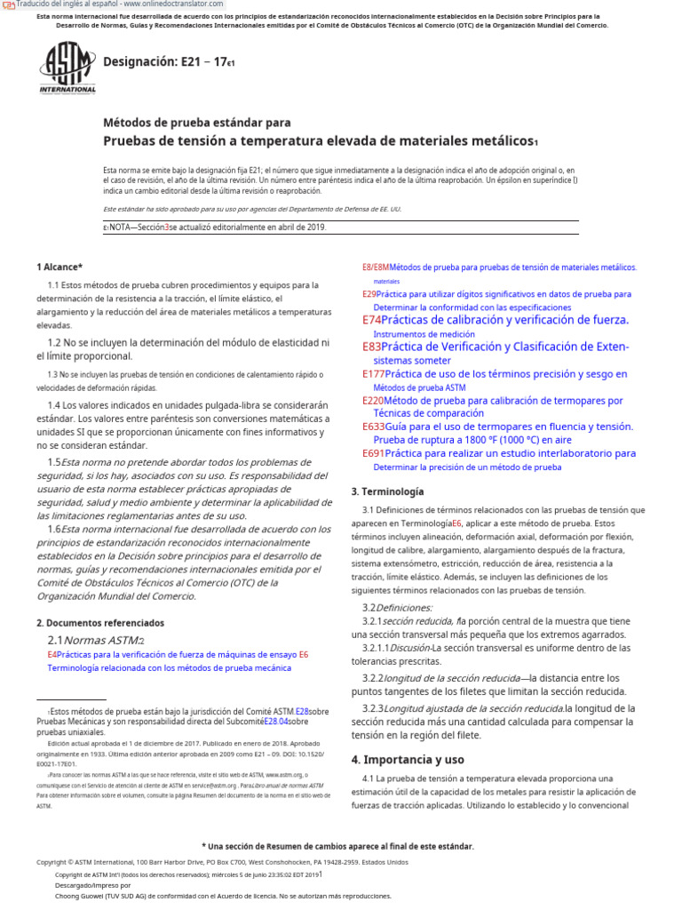 Métodos ASTM E21 para Pruebas de Tensión | PDF | Par termoeléctrico ...