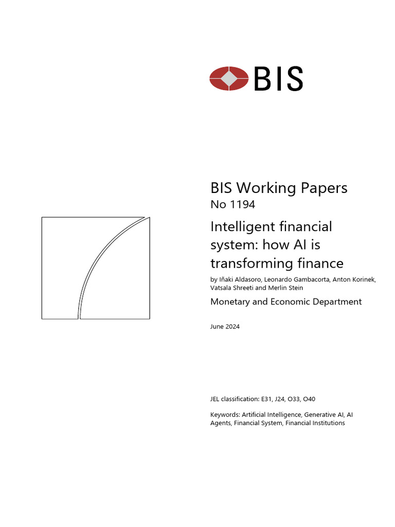 BIS-how AI Is Transforming Finance | PDF | Machine Learning ...