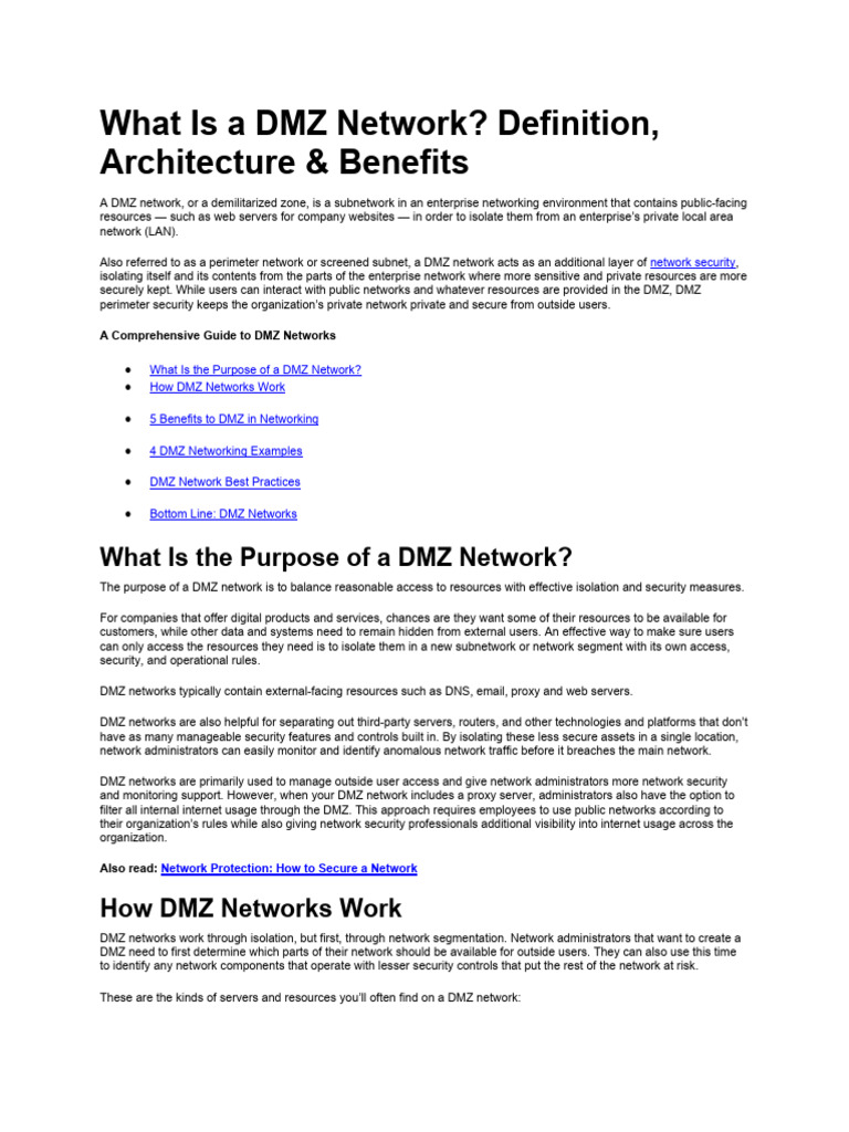 What Is A DMZ Network | PDF | Computer Network | Computing
