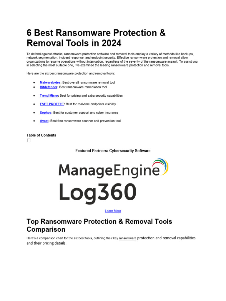 Top 6 Ransomware Tools 2024 | PDF | Ransomware | Antivirus Software