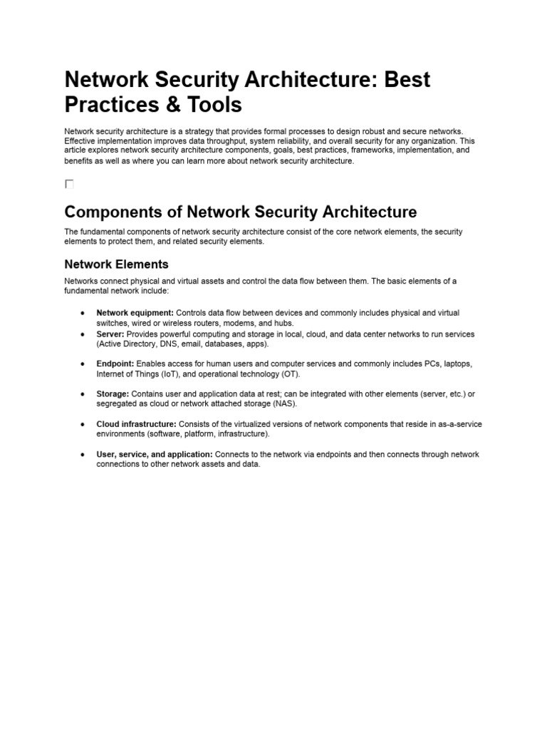 Network Security Architecture | PDF | Security | Computer Security