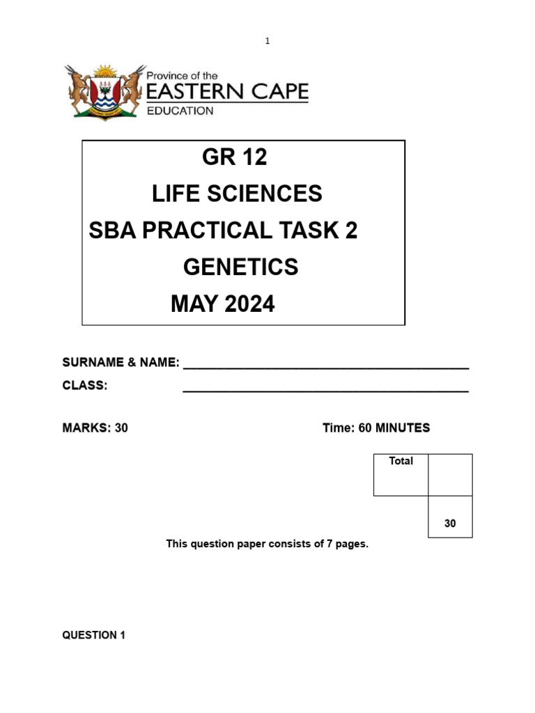 Genetics Practical Grade 12-1 | PDF | Genotype | Dominance (Genetics)