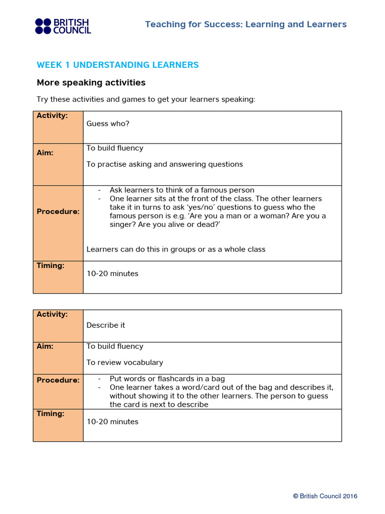 _More_speaking_activities | PDF | Fluency | Human Communication