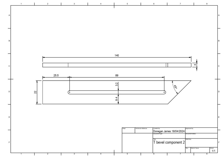 T Bevel Component 2 Drawing v1 | PDF