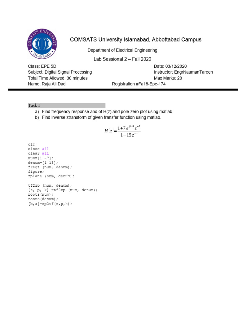 Lab sessional II (EPE 5D) | PDF