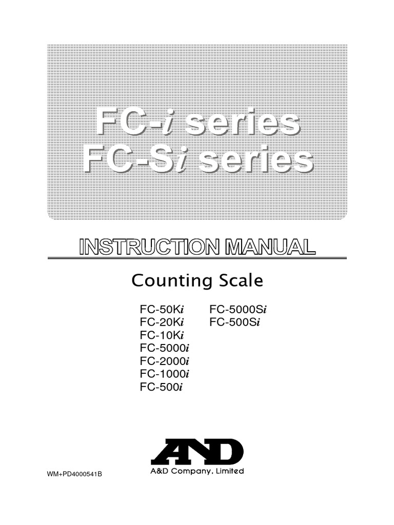 Counting Scale: FC-50Ki FC-5000Si FC-20Ki FC-500Si FC-10Ki FC-5000i FC ...