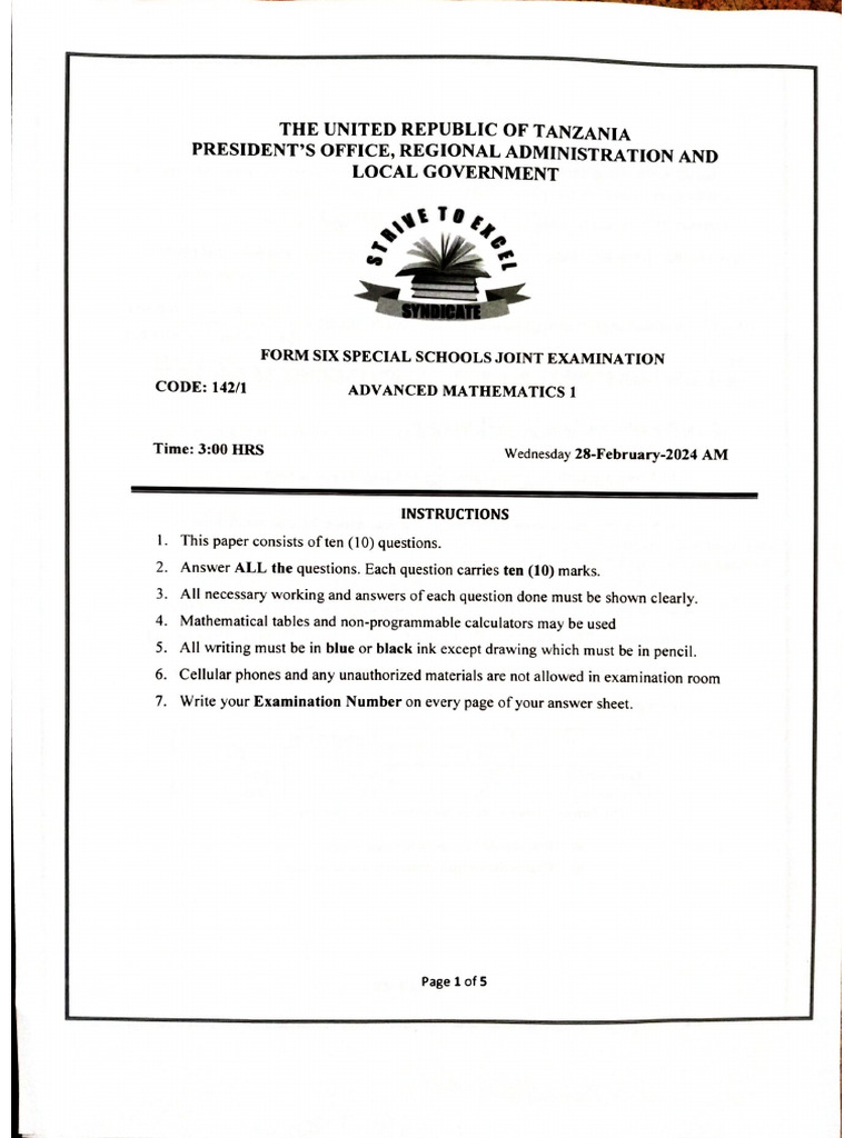 Special School Paper I | PDF