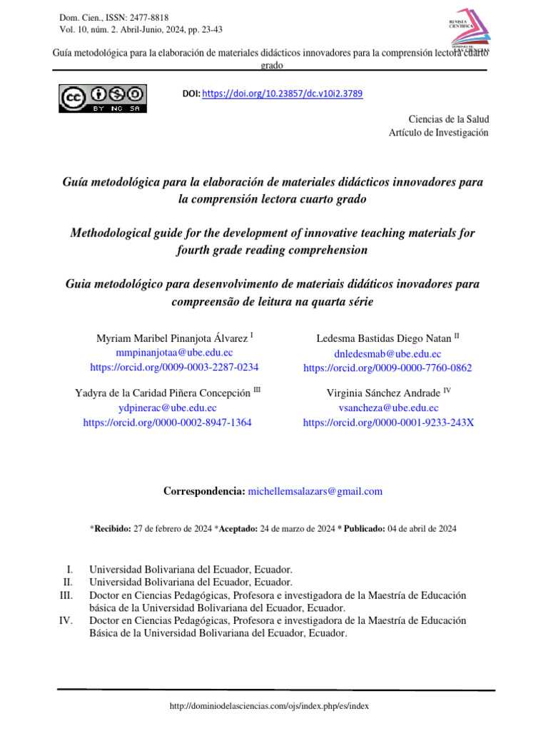 Guía Metodológica para La Elaboración de Materiales Didácticos Innovadores para La Comprensión ...