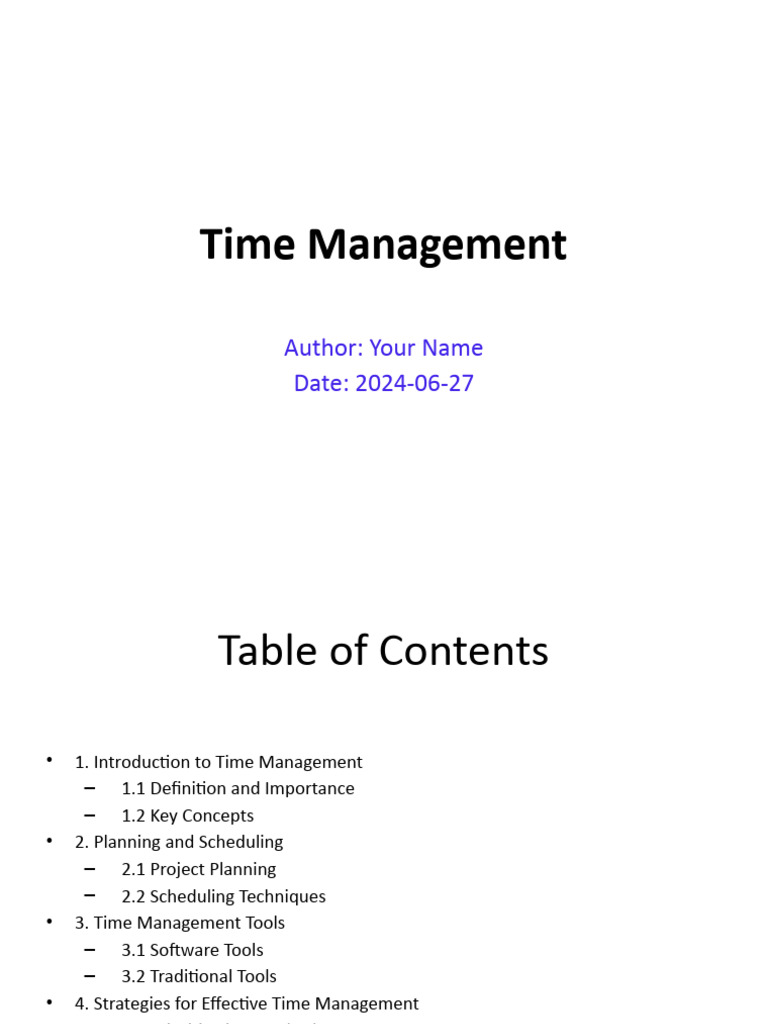 Time Management Presentation Updated | PDF | Career & Growth