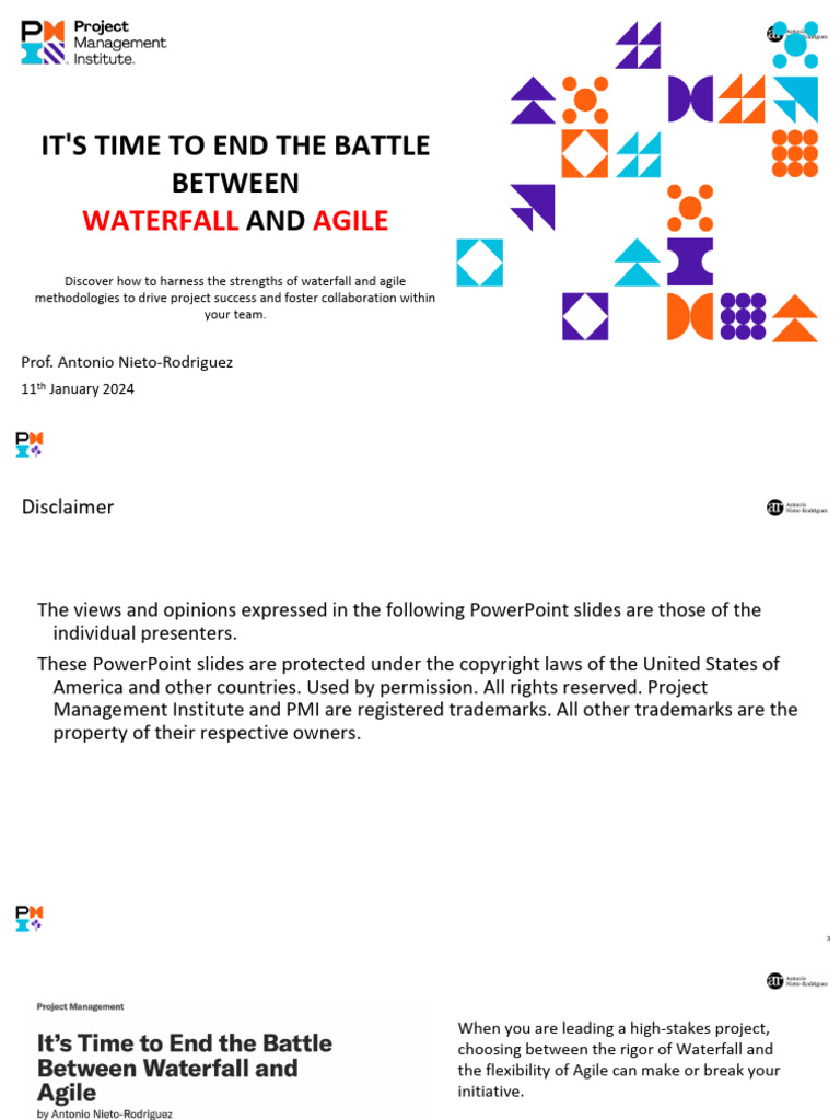 HBR It's Time To End The Battle Between Waterfall and Agile | PDF ...