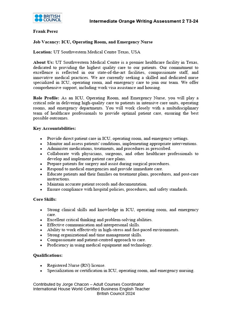 Writing Assessment 2 Frank Perez | PDF | Nursing | Patient