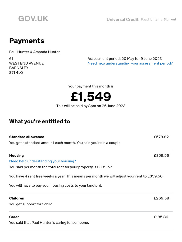 Payments Universal Credit | PDF | Economies | Payments