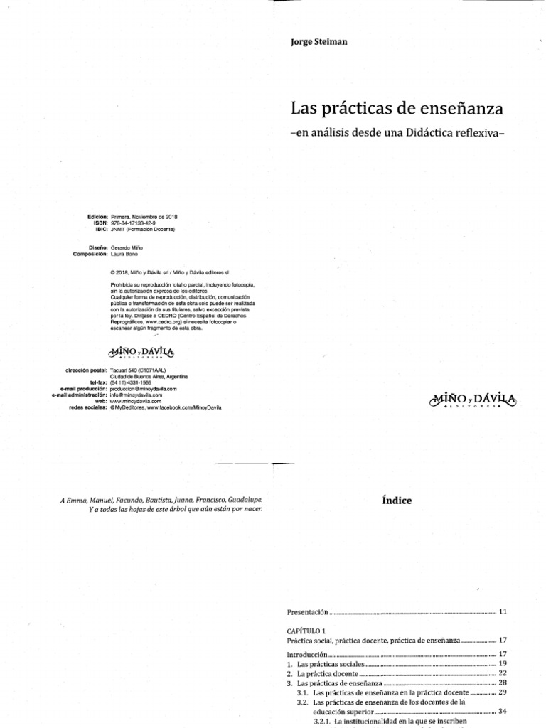 Steiman (2018) Las Practicas de Enseñanza. Cap 1 y 4 PDF | PDF