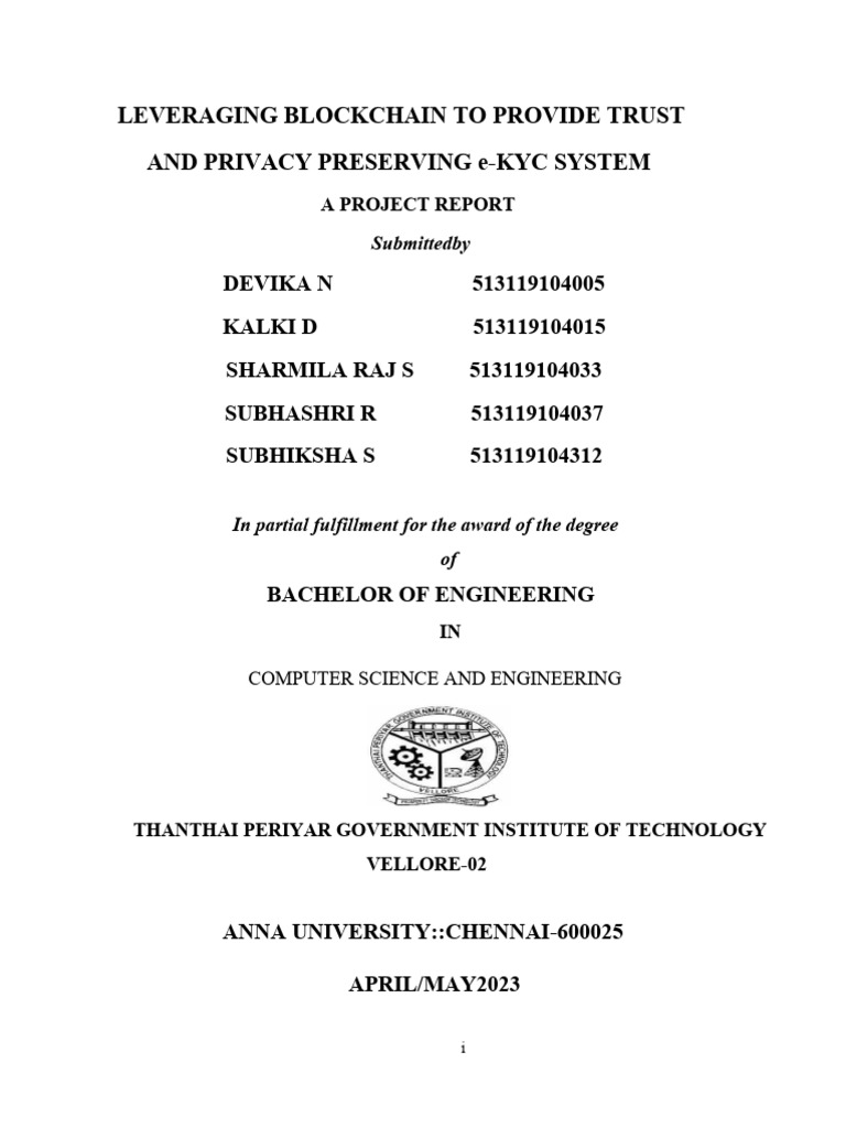 Blockchain-Based e-KYC System | PDF