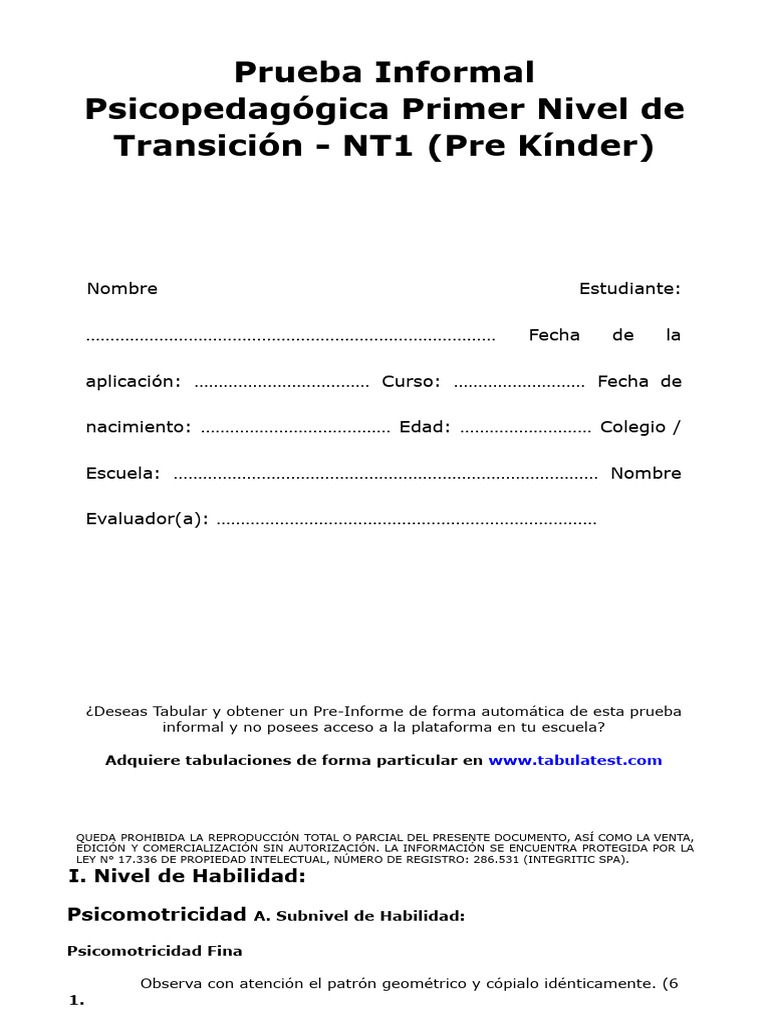 Prueba Inf NT1-4 | PDF