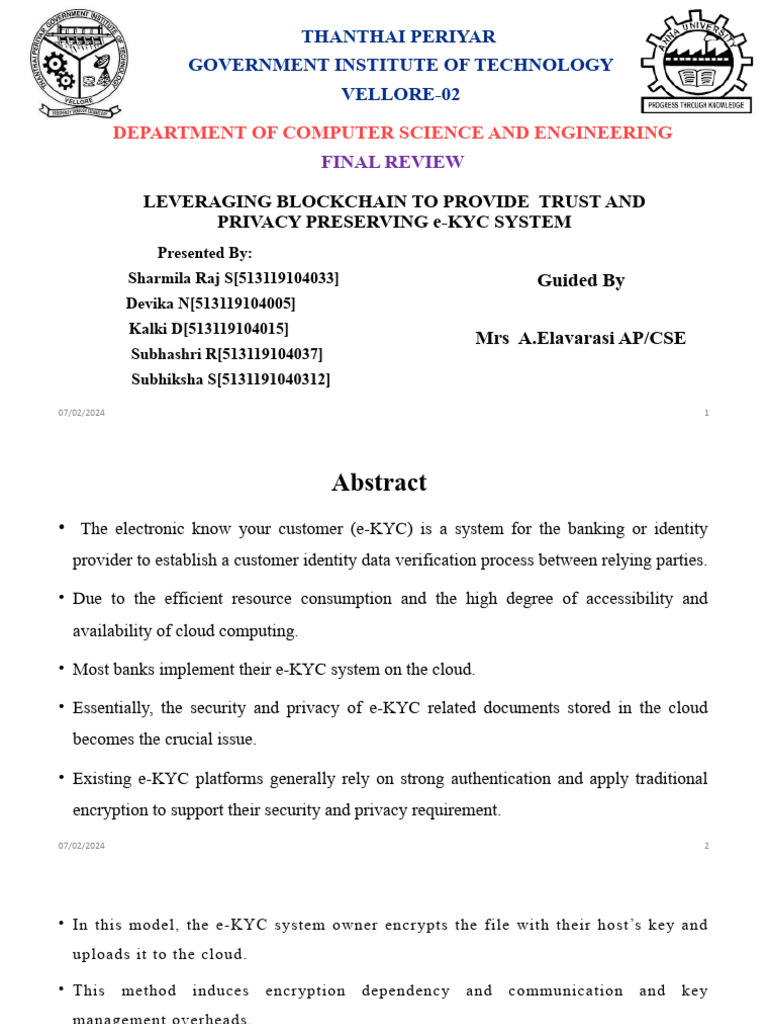 Final Review For Main Project | PDF | Cloud Computing | Encryption