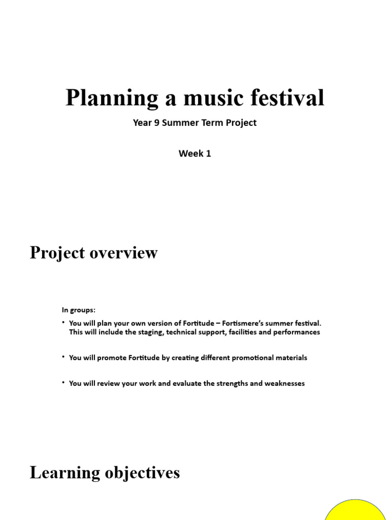 Planning A Festival Wk1 Version 2 | PDF | Career & Growth | Social Science