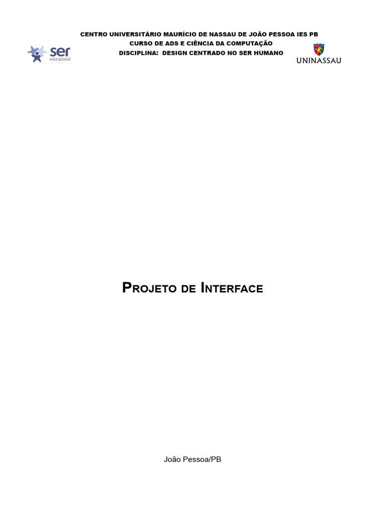 Projeto de Interface | Download grátis PDF | Usabilidade | Interfaces gráficas do usuário