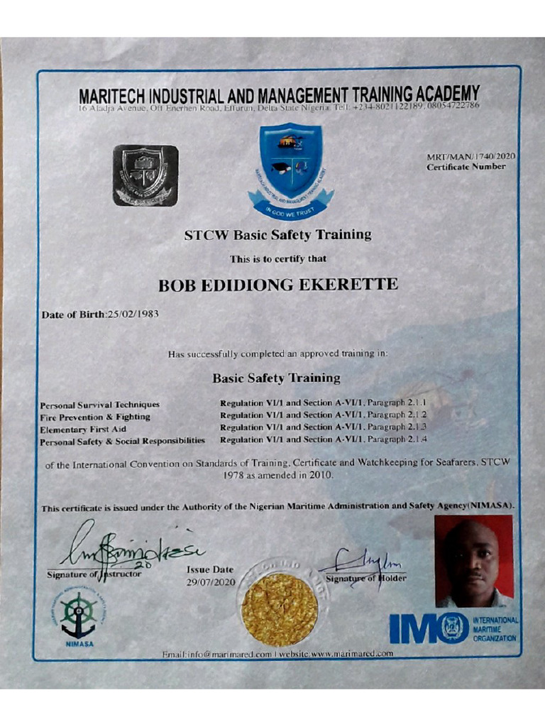 Valid Basic STCW | PDF