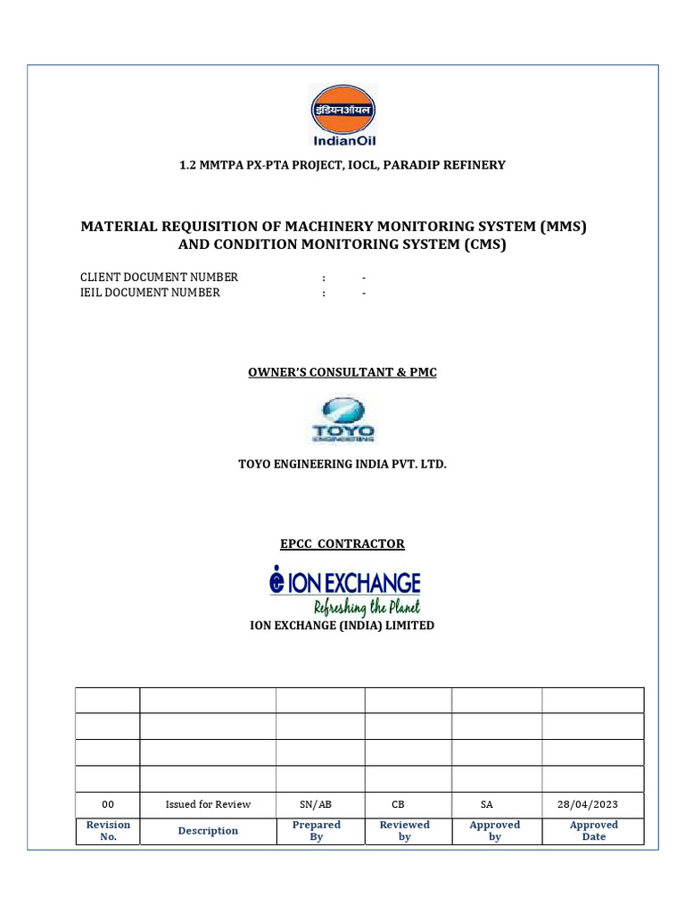 Material Requisition of MMS & CMS - R0 | PDF | Specification (Technical ...