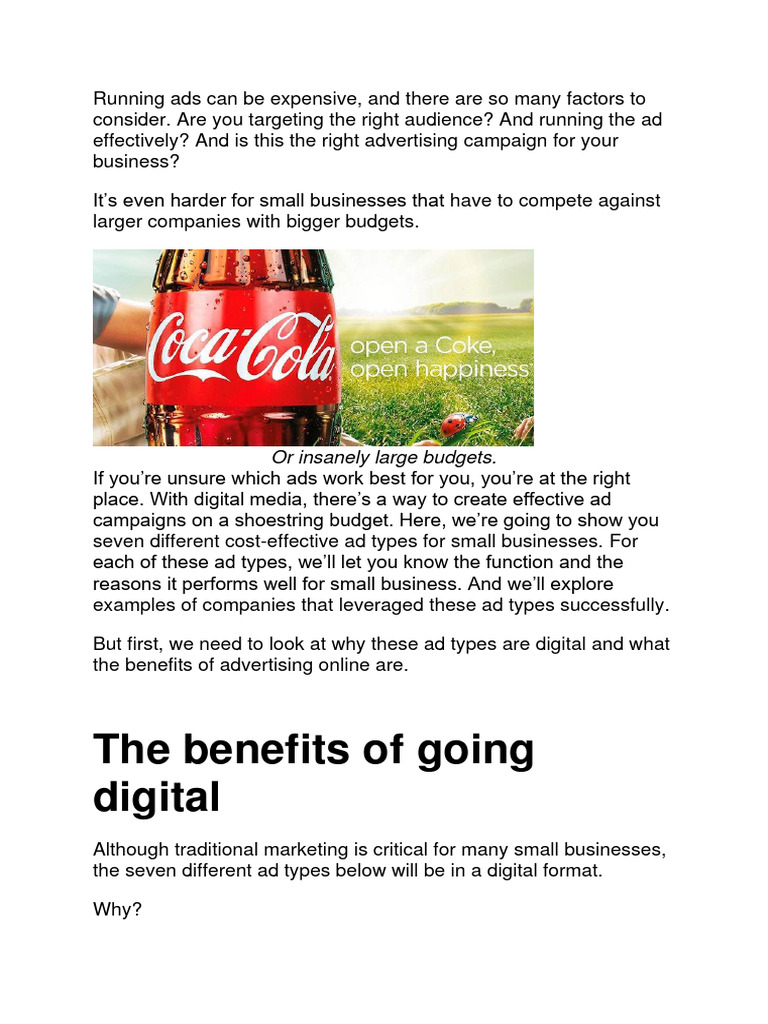 Cost-Effective Ad Formats for SMBs | PDF | Advertising | E Commerce