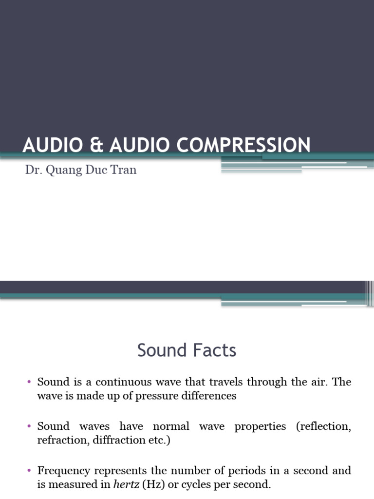 Audio and Audio Compression | PDF | Digital Audio | Sampling (Signal ...