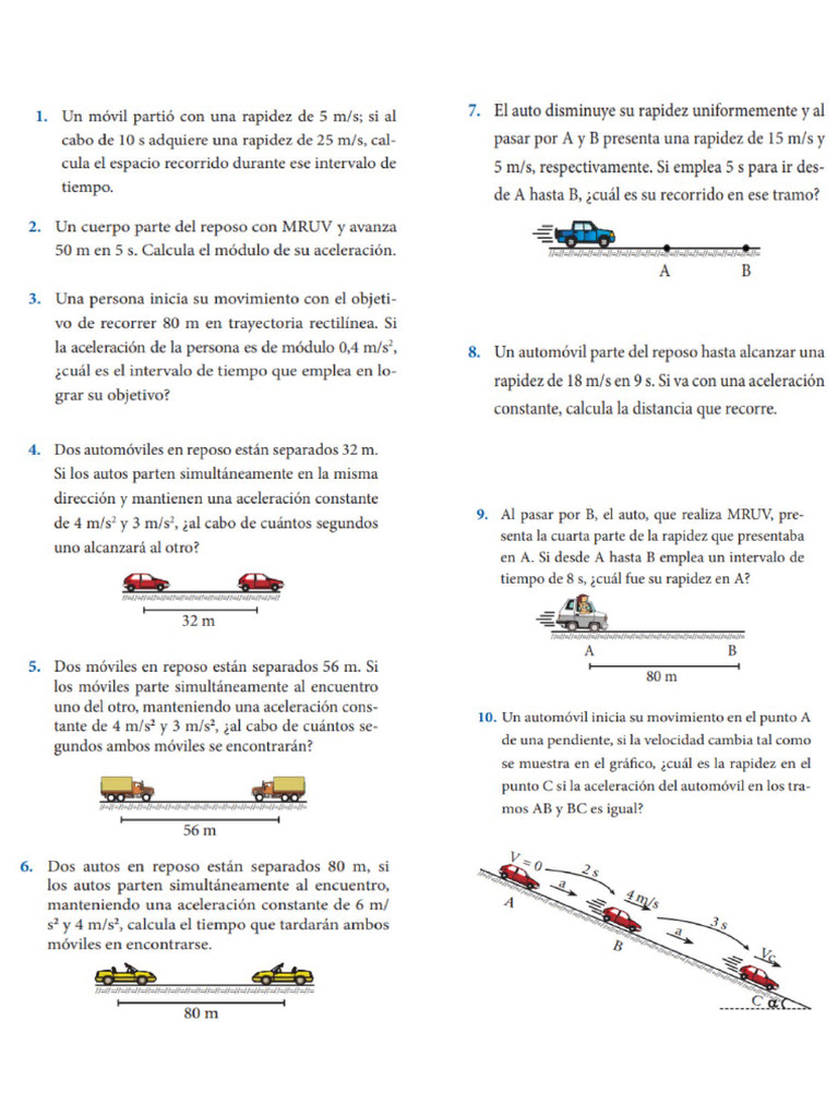 Ejercicios Mruv Ii | PDF