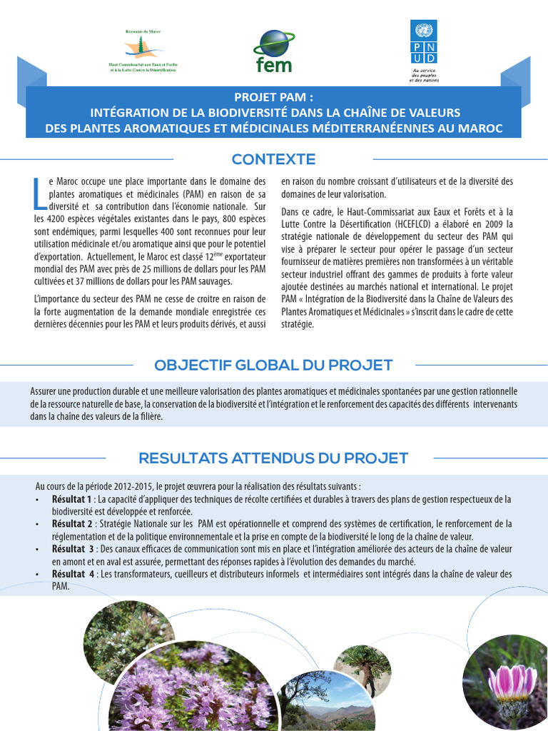 Intégration des PAM dans la chaîne de valeur | PDF | Biodiversité ...