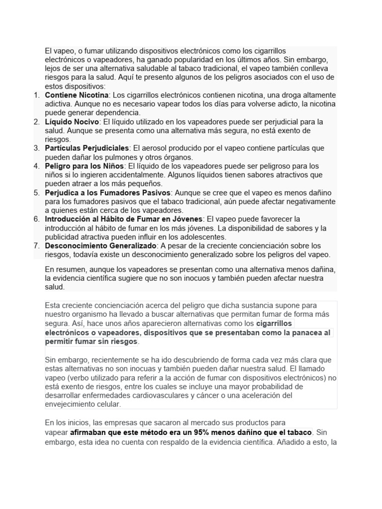 Debate El Vape | PDF | Cigarrillo electrónico | Cigarrillo
