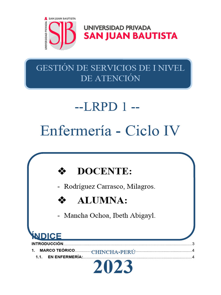LRPD 1 | PDF | Enfermería | Cuidado de la salud