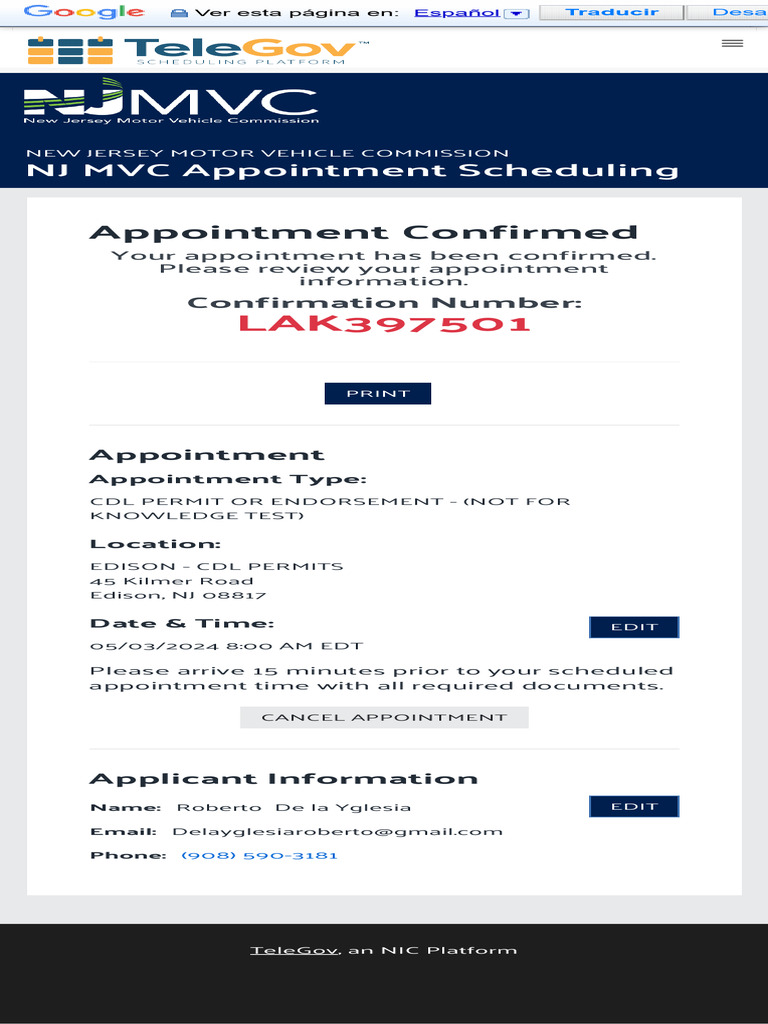 Appointment Confirmed - TeleGov 2 | PDF | Business | Finance & Money Management