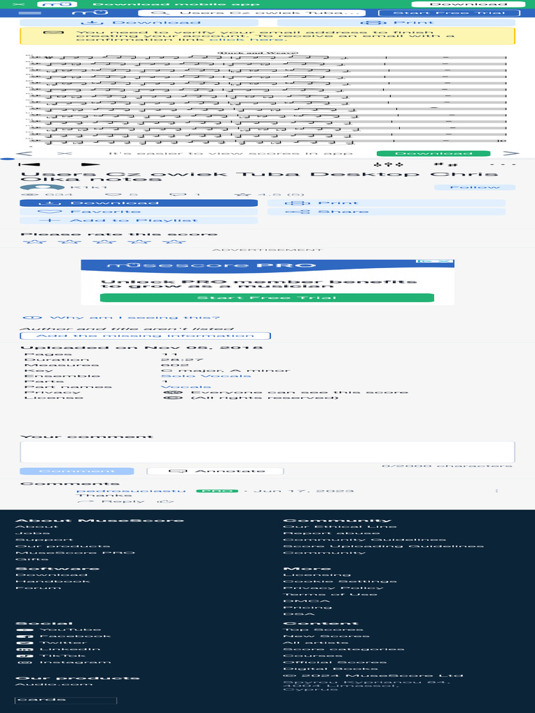 Users CZ Owiek Tuba Desktop Chris Olka Notes Sheet Music For Vocals ...