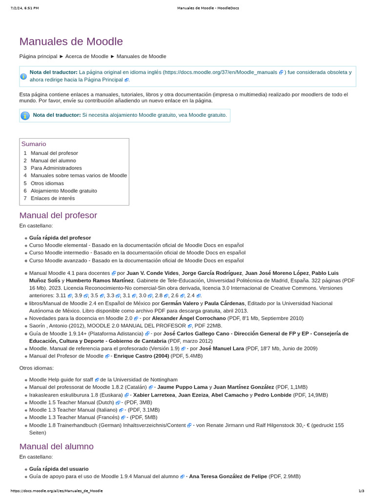 Manuales de Moodle 2024 | PDF | Moodle | Curso abierto masivo en linea