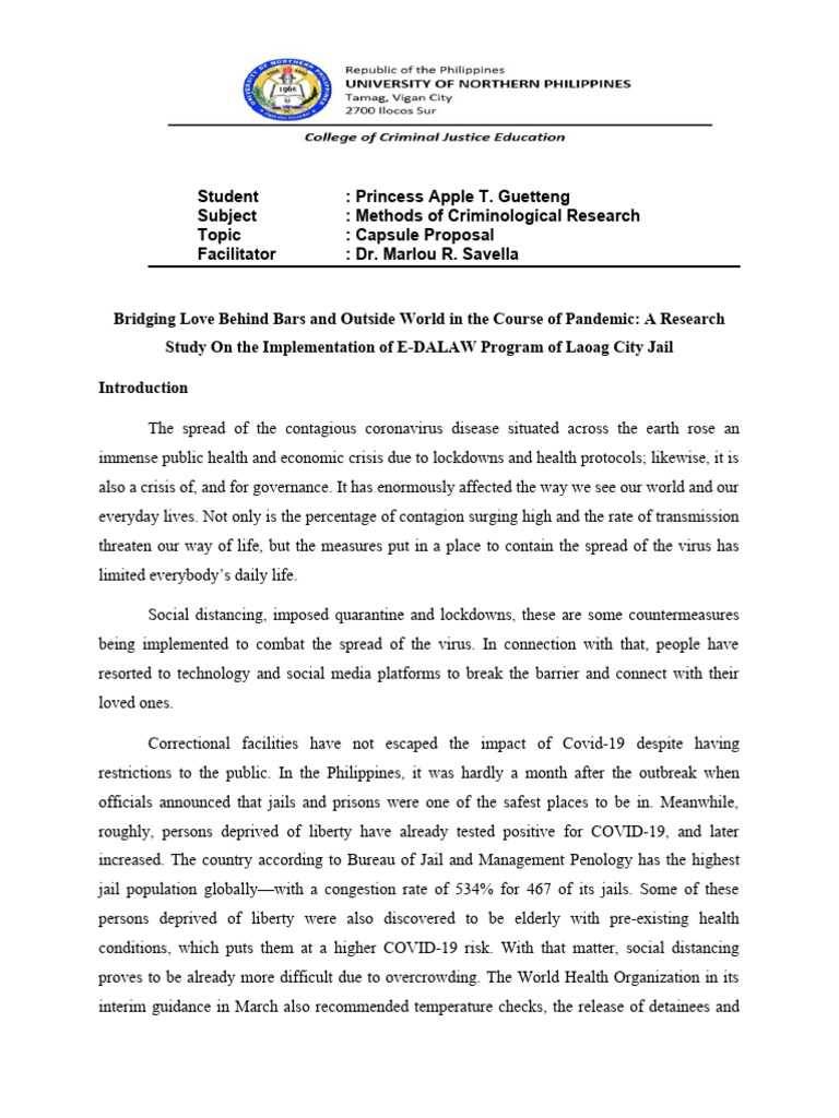 Capsule Proposal | PDF | Prison | Prisoner