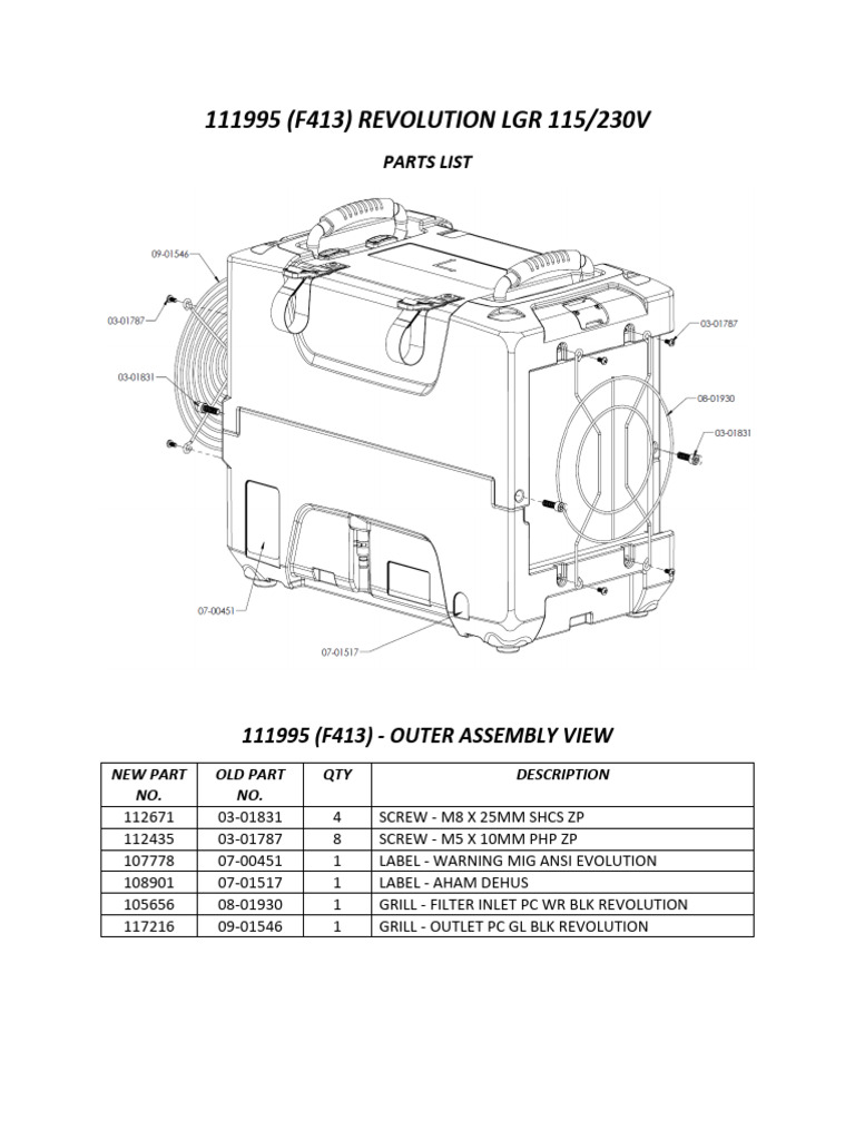 f413 Revolution LGR 3 Parts List 1 2021 | PDF | Pipe (Fluid Conveyance) | Manufactured Goods