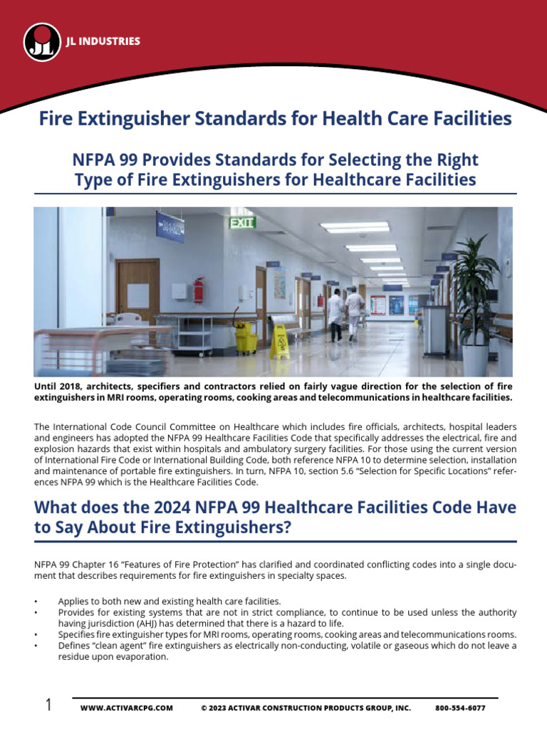 Fire Extinguishers in Healthcare Facilities NFPA 99 | PDF | Safety ...