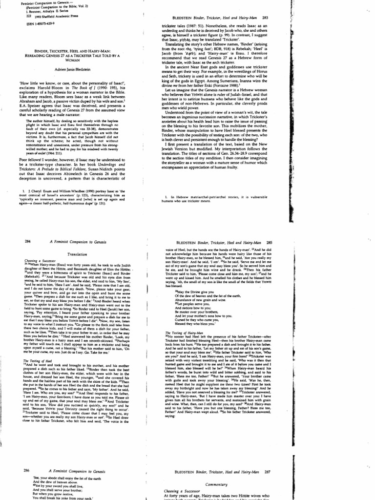 Binder Trickster Heel and Hairy Man Rere | PDF | Isaac | Book Of Genesis