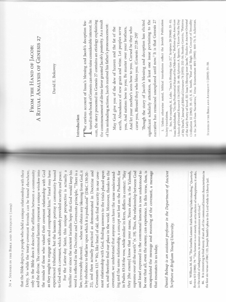 From The Hand of Jacob A Ritual Analysis | PDF