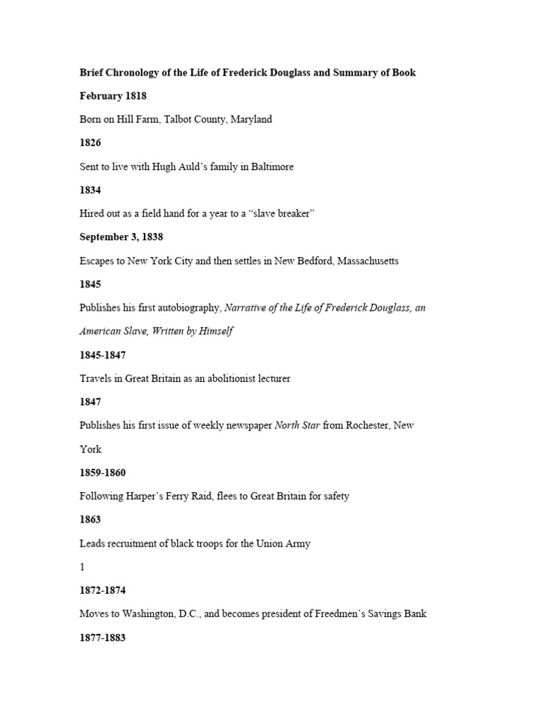 Life of Frederick Douglass Notes | PDF | Frederick Douglass ...