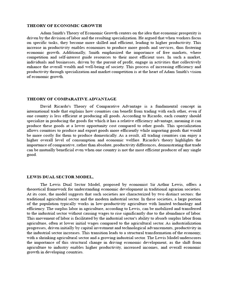 Five Economic Development Theories | PDF | Economic Growth | Institution