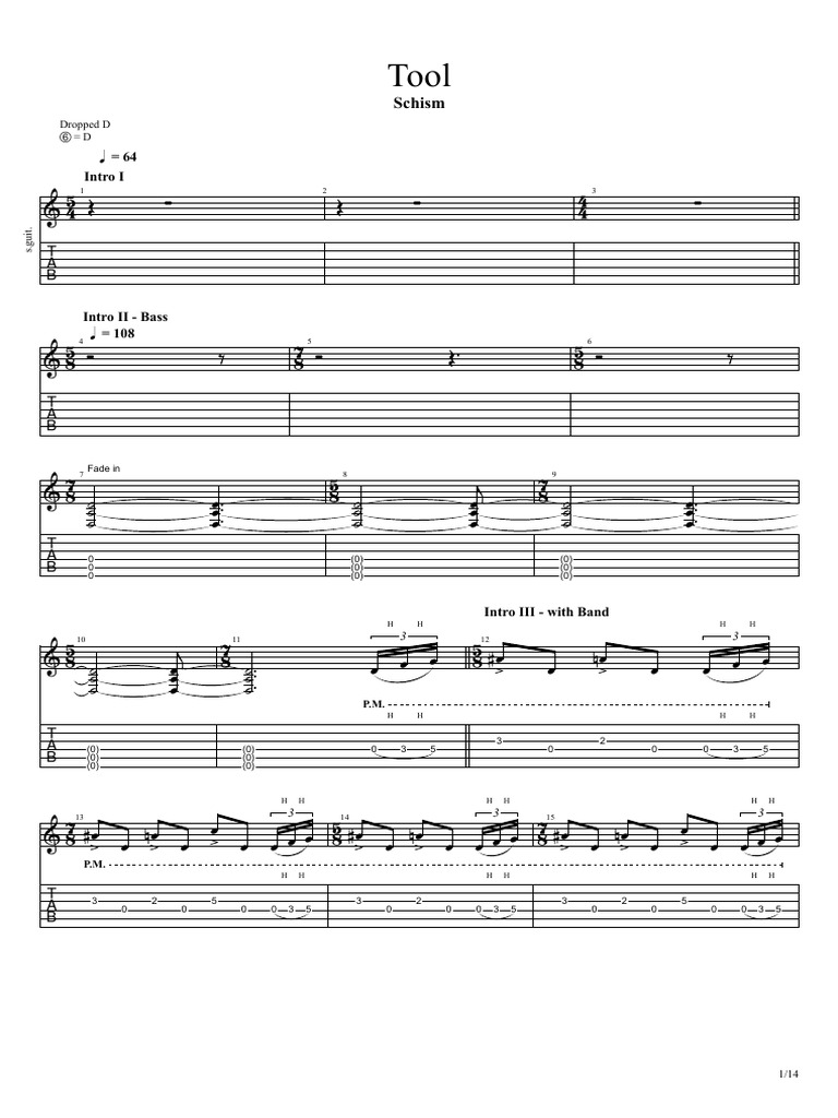 Tool - Schism Guitar Tabs Guide | PDF | Rock Music | Rock Songs