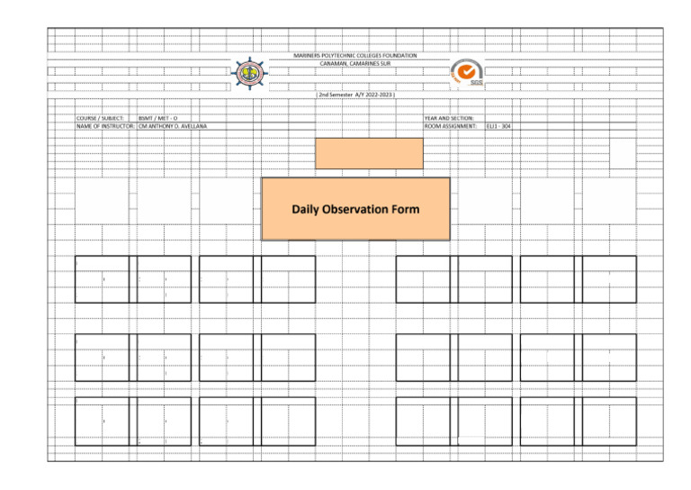 Daily Observation Form | PDF