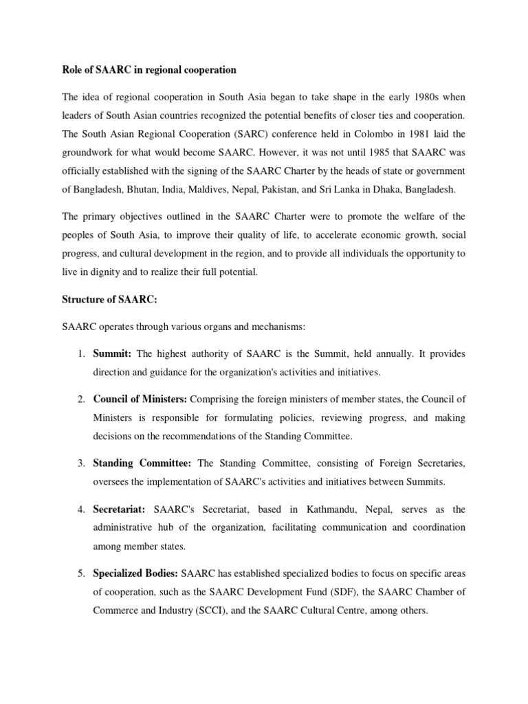 SAARC | PDF | International Relations | Economies