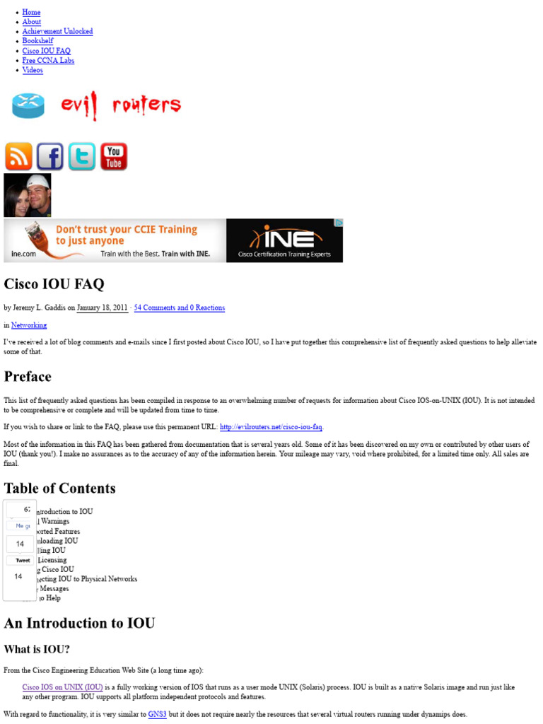 Cisco IOU FAQ-Evil Routers | PDF | Command Line Interface | Linux
